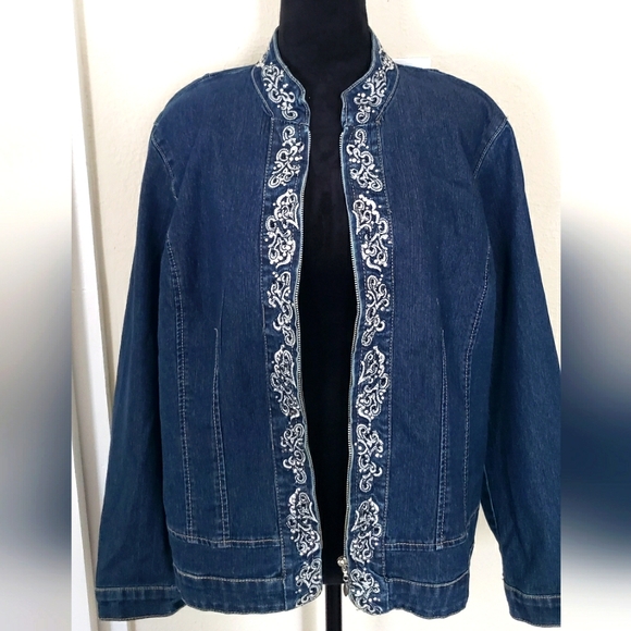 Baccini | Jackets & Coats | Baccini Lightweight Embroidered Denim ...